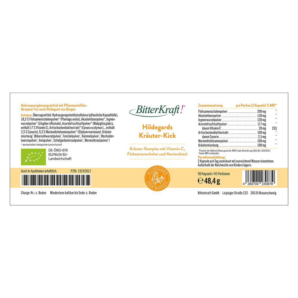 Hildegards Kräuter Kick (BIO) - Verdauungs-Komplex - Bitterkraft GmbH
